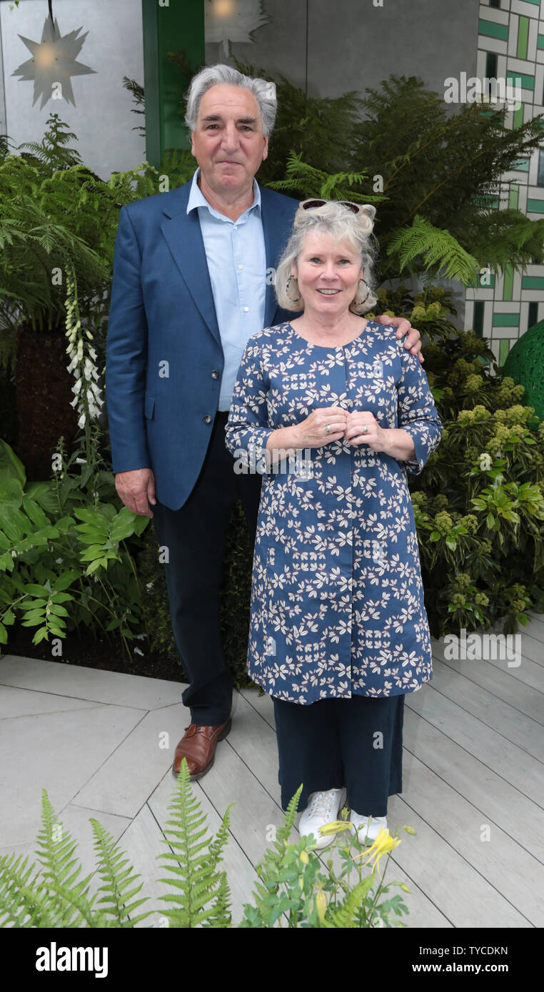 British Actors Jim Carter and Imelda Staunton at the Chelsea Flower ...