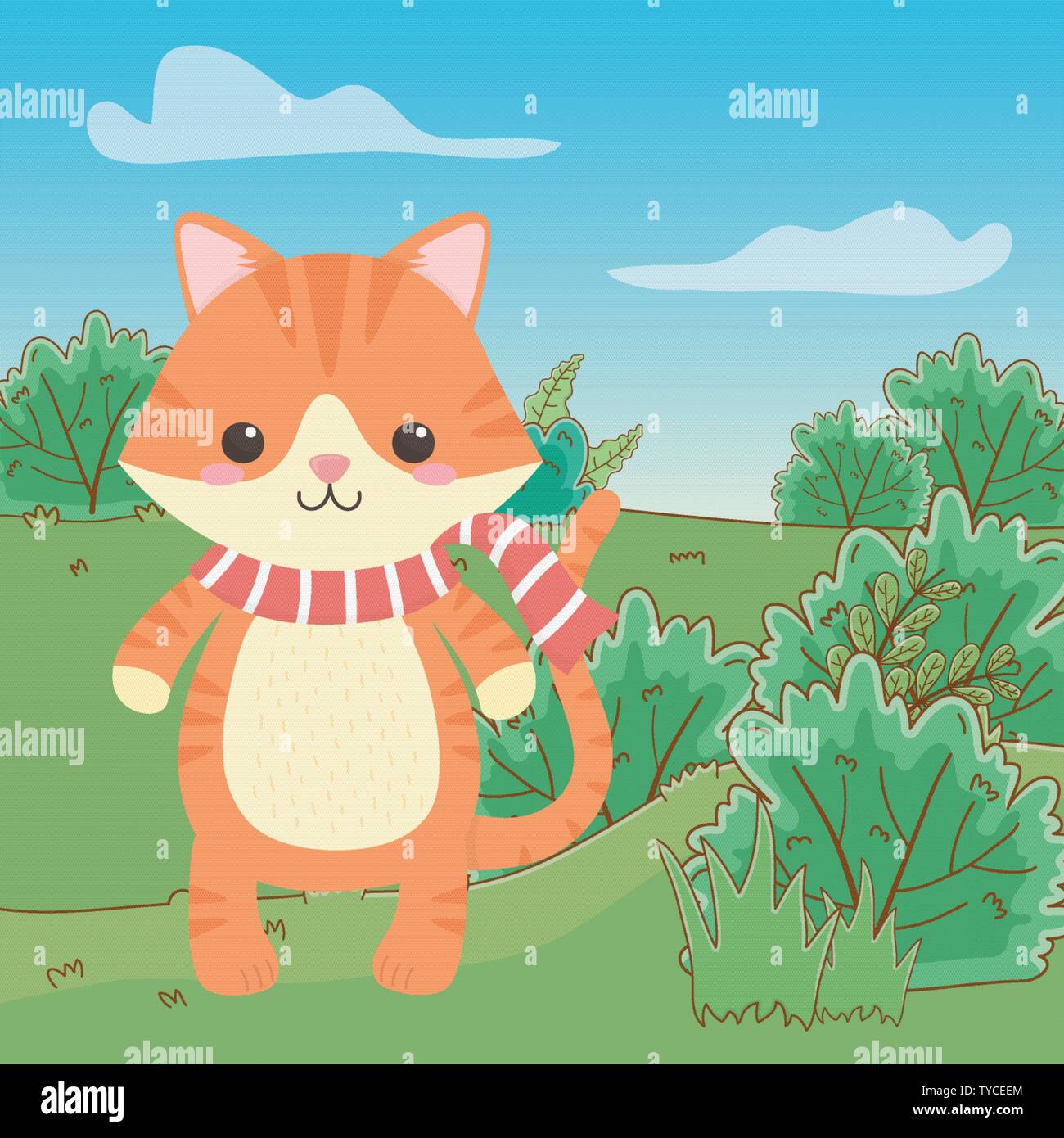 Cat cartoon design, Animal cute zoo life nature and fauna theme Vector ...