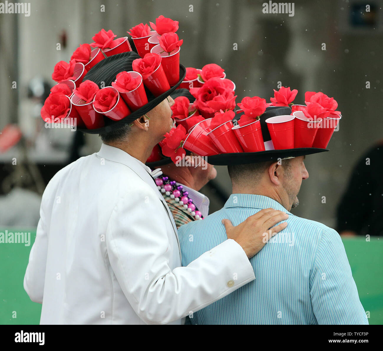 Colorful hats are the uniform of the day on Derby Day at Churchill ...