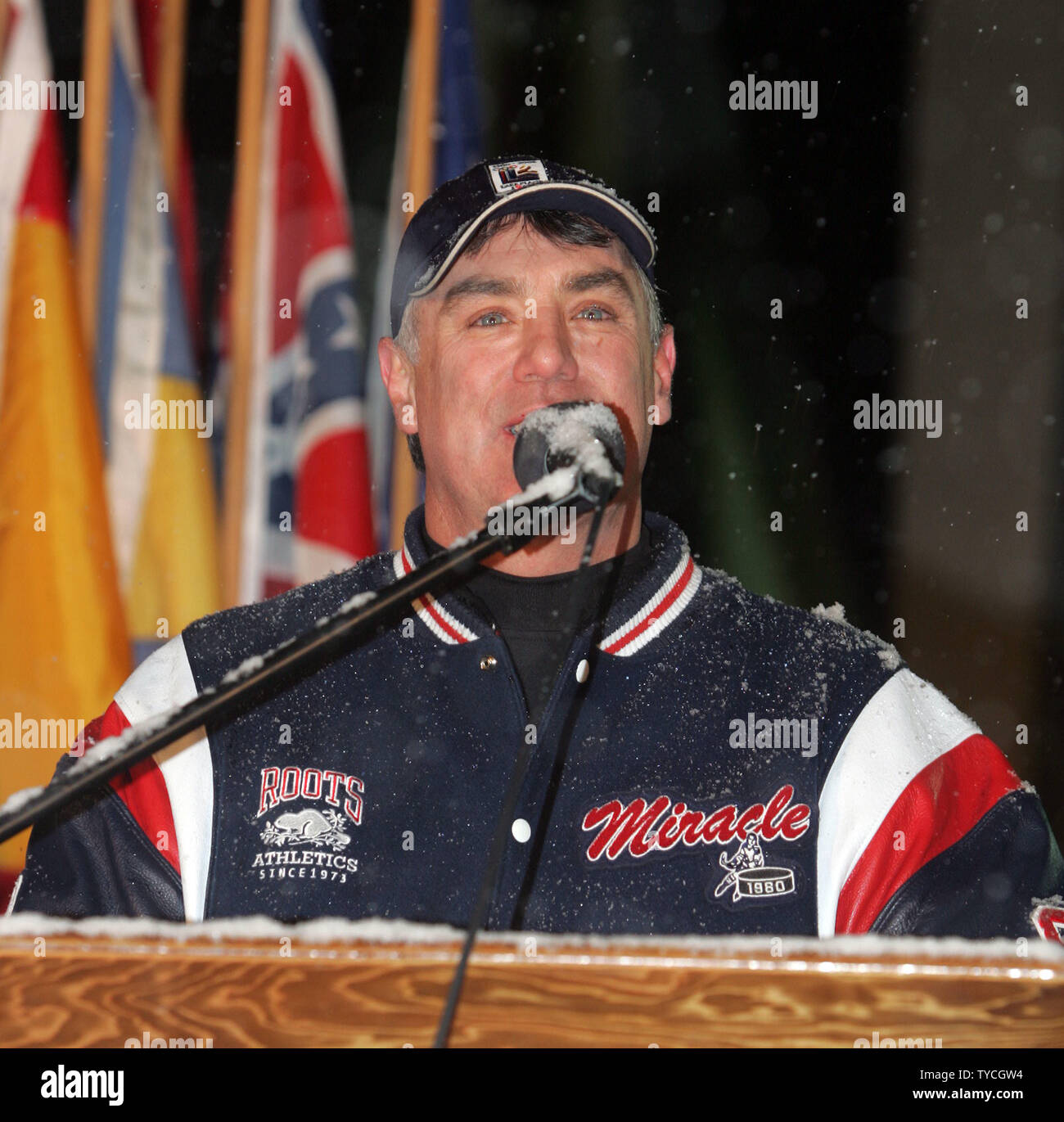 Jim Craig Wearing The Flag