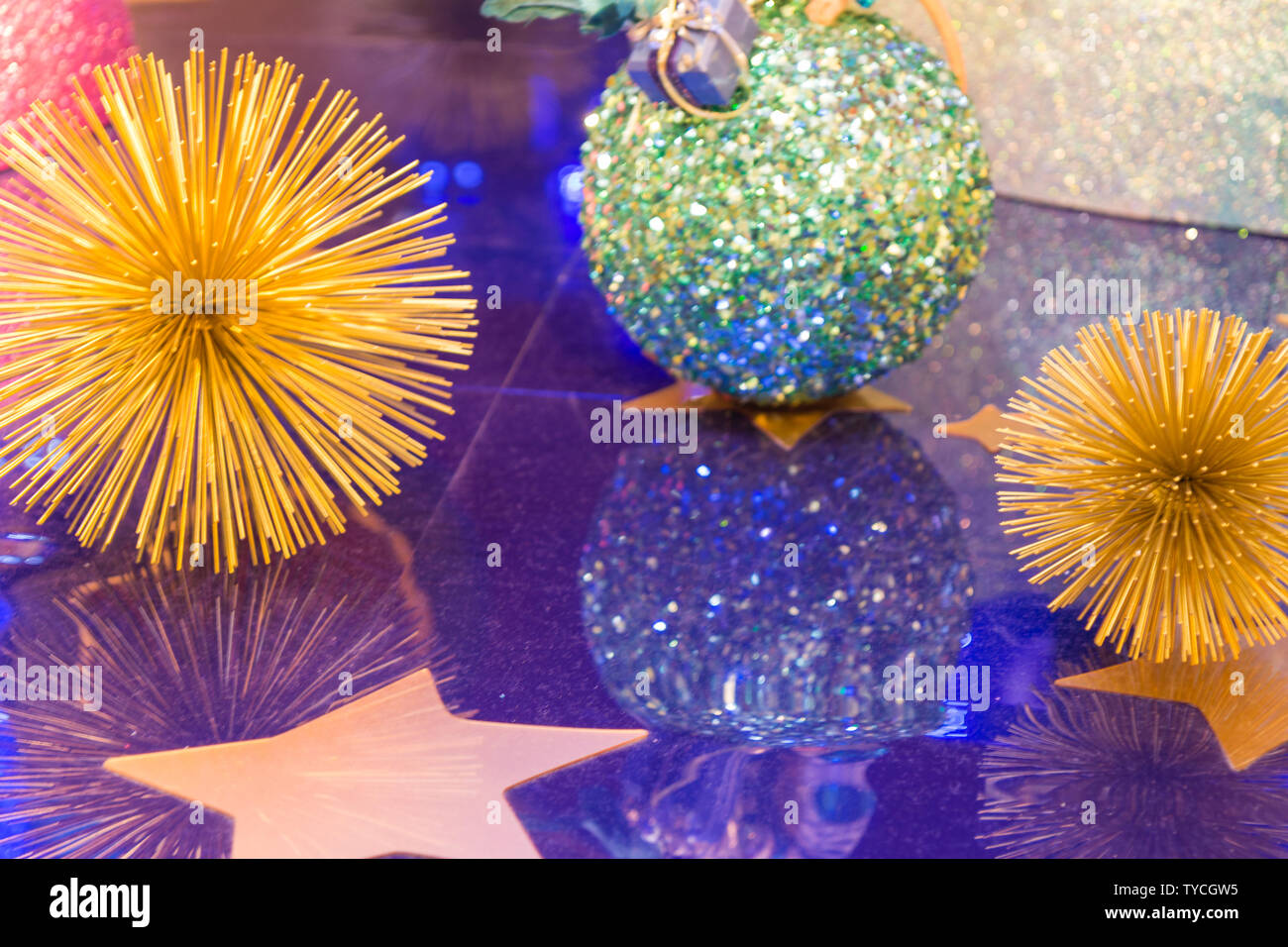 Christmas holiday blinking abstract background with decorated christmas ...