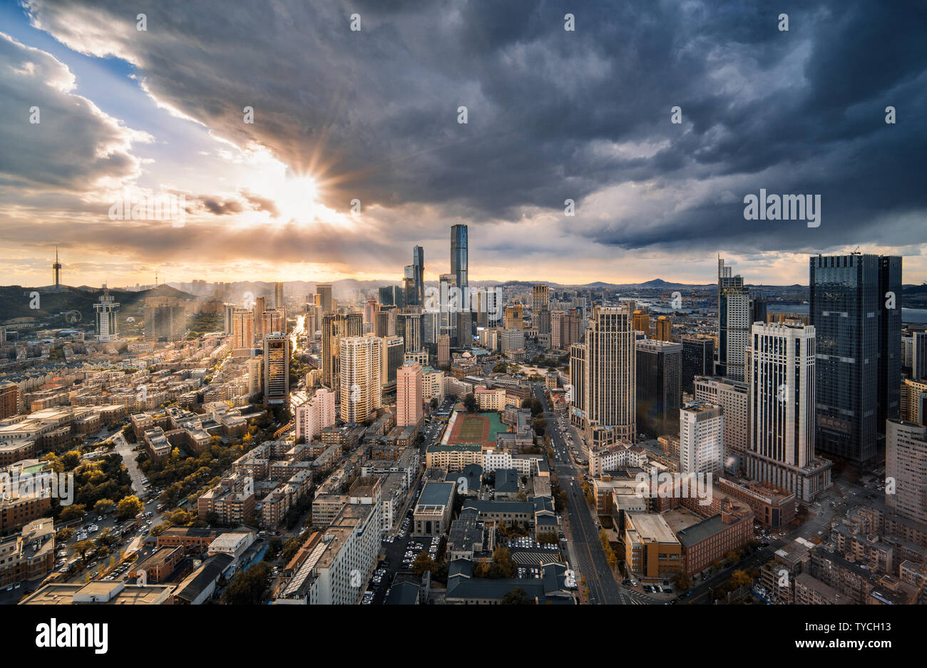 Dalian city scenery Stock Photo - Alamy