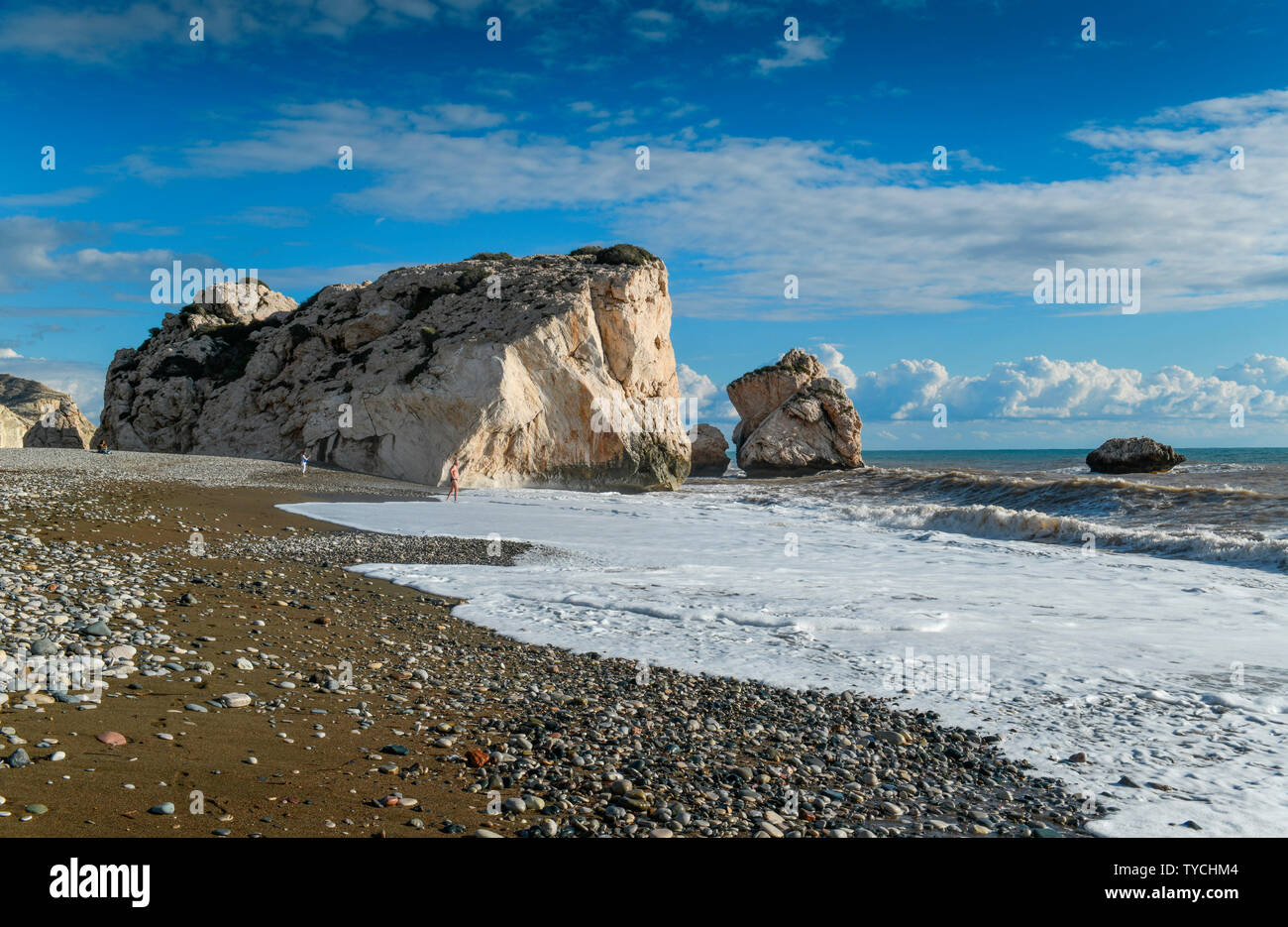 Beach, Aphrodite's rock, Petra tou Romiou, Cyprus Stock Photo - Alamy