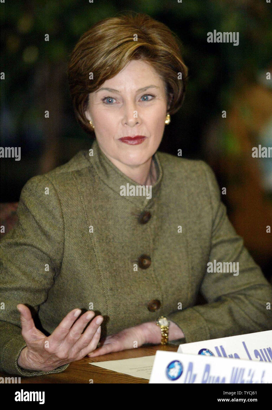 First Lady Laura Bush attended a round table discussion on Jobs for the ...