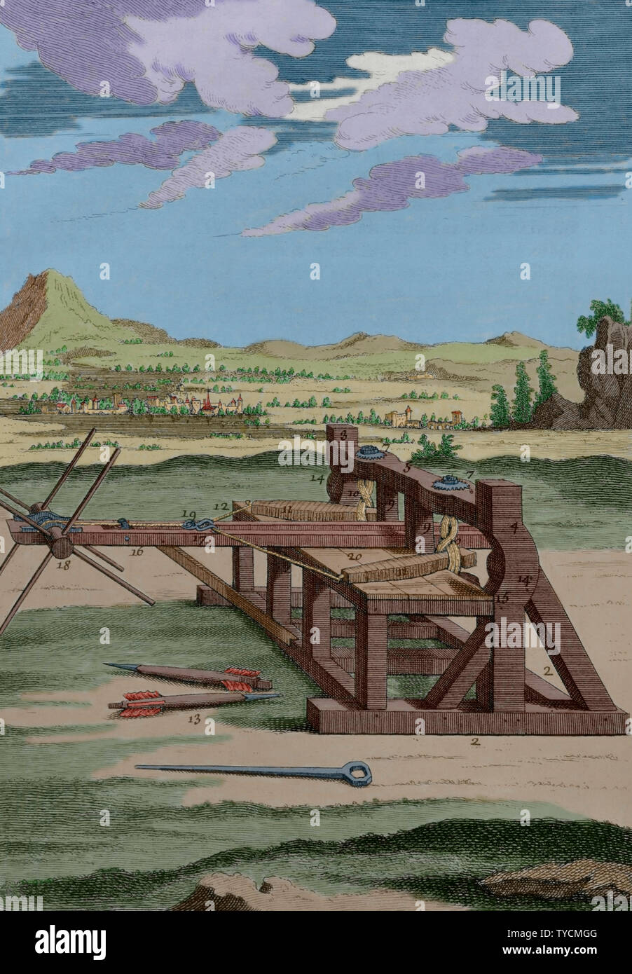 Ancient missile weapon that launched large projectile at distant target ...