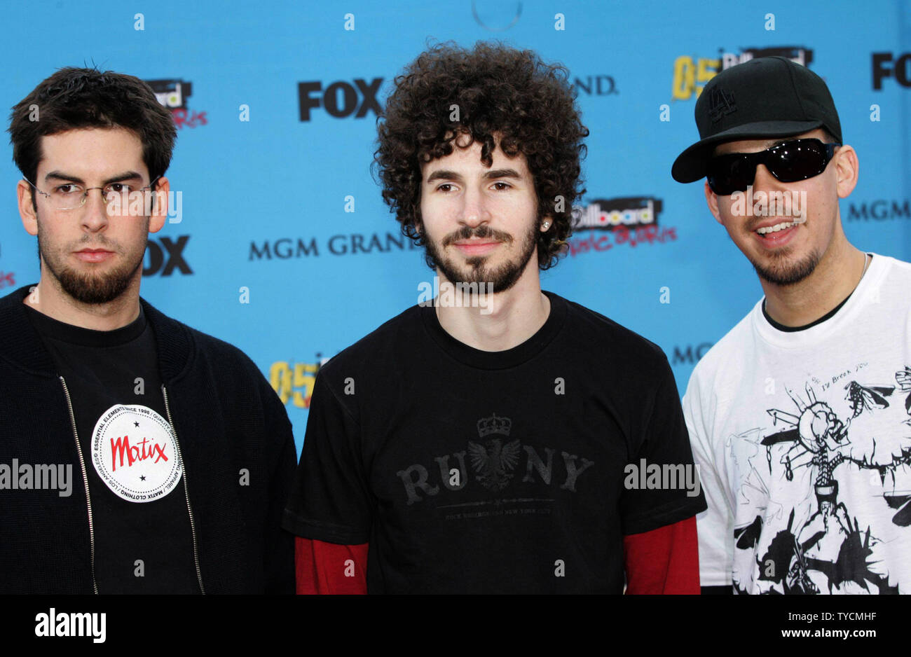 Singing group Lincoln Park arrives at the 2005 Billboard Music Awards ...