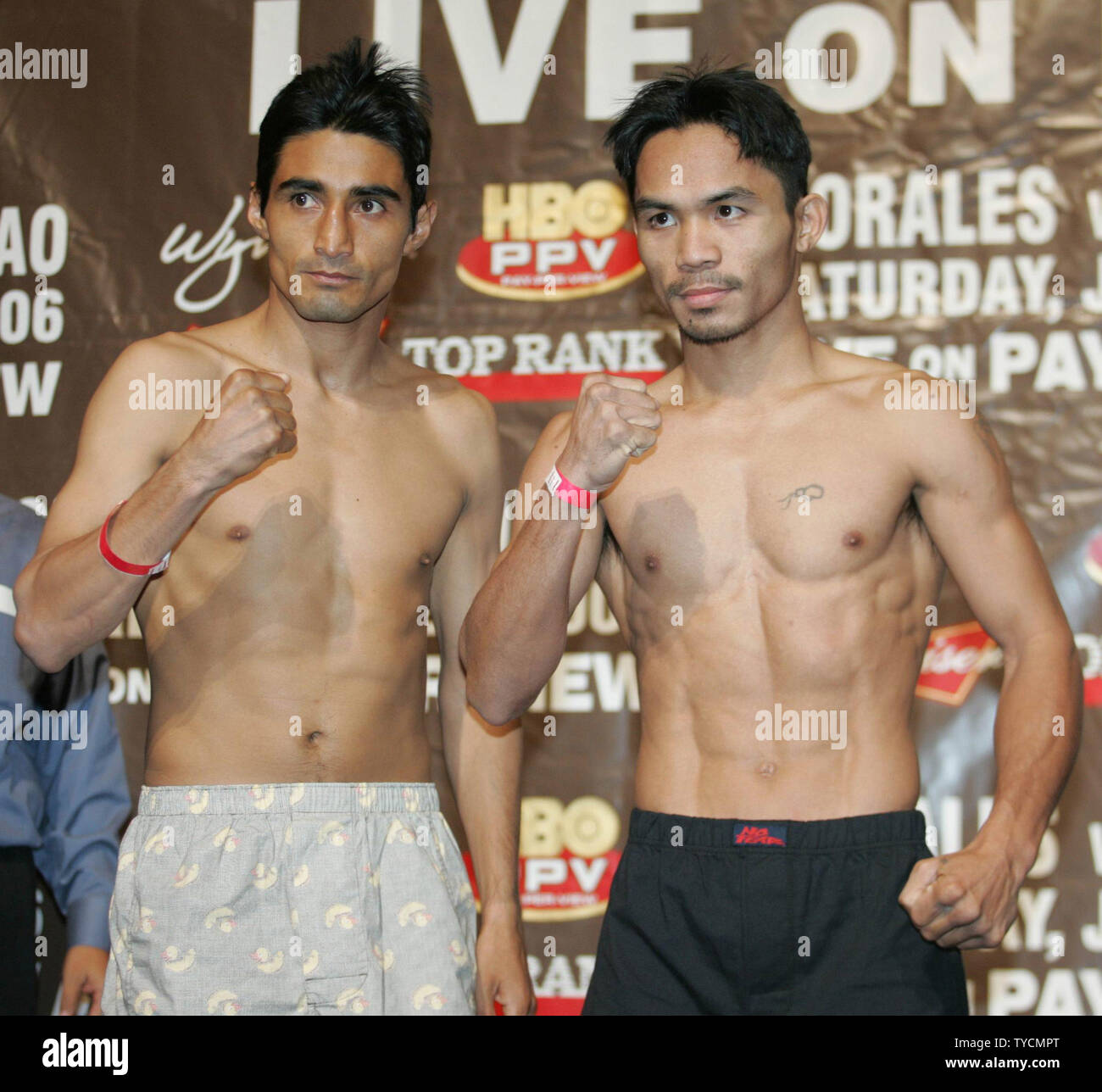 Champion Eric Morales (left) of Mexico weighed 130 pounds and ...