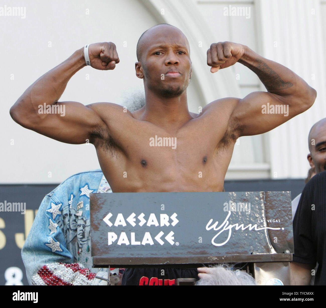 Zab Judah weighs in at 145 pounds at Caesars Palace in Las Vegas on ...