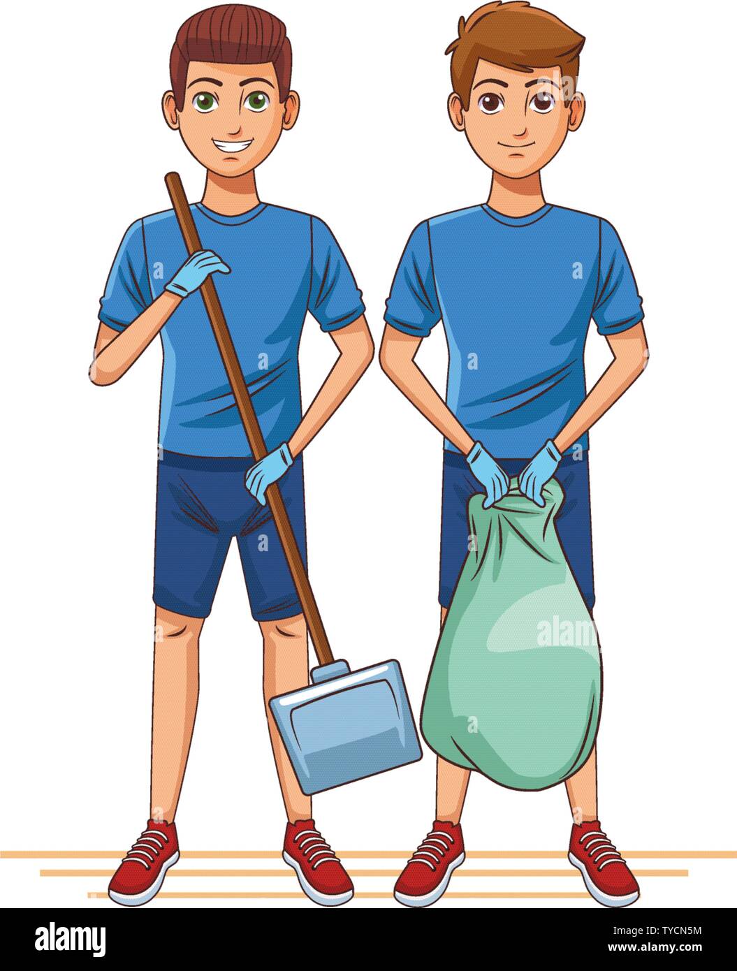 cleaning service person avatar cartoon character Stock Vector Image ...