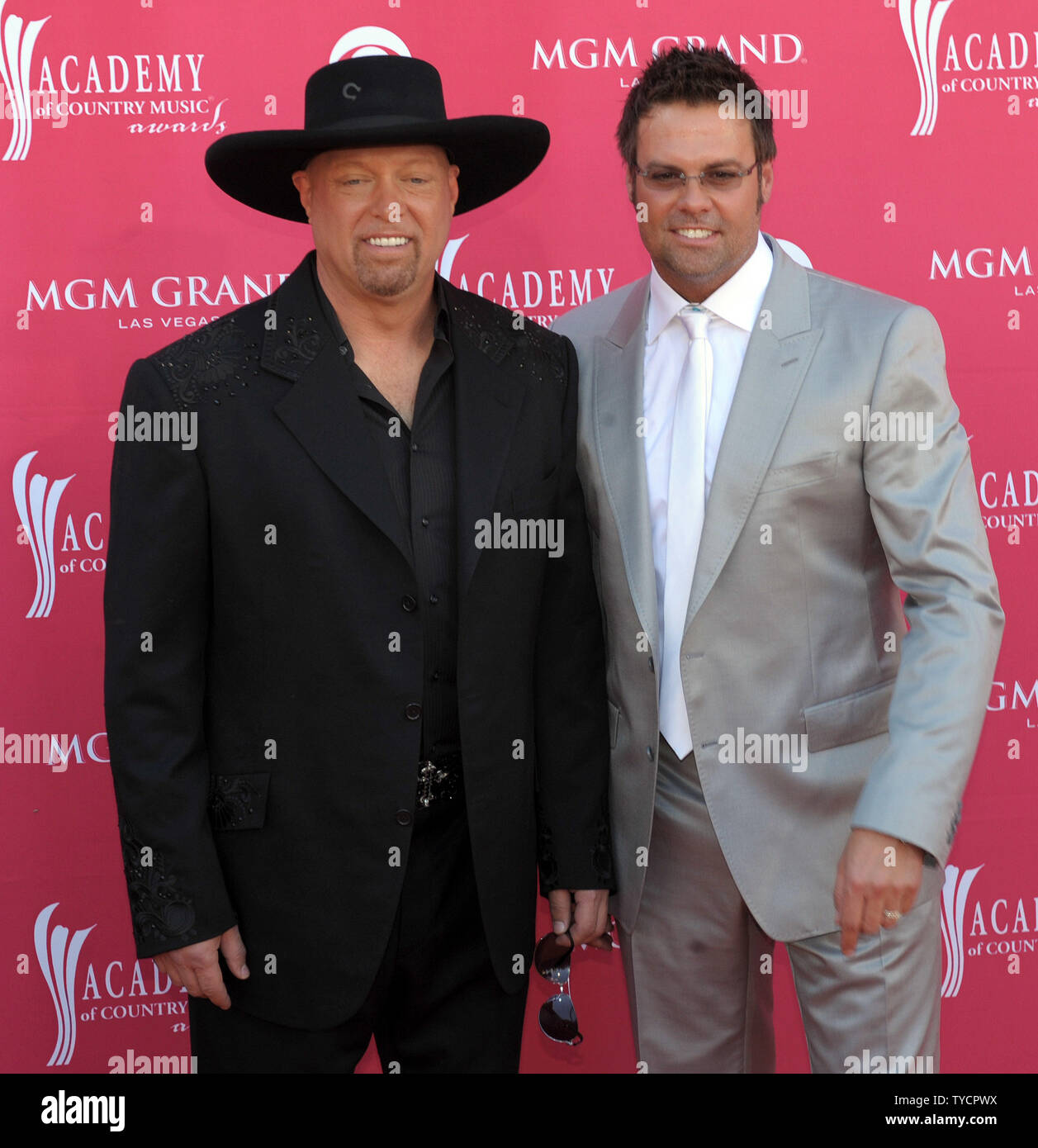 Country music artists Eddie Montgomery (L) and Troy Gentry of the duo ...