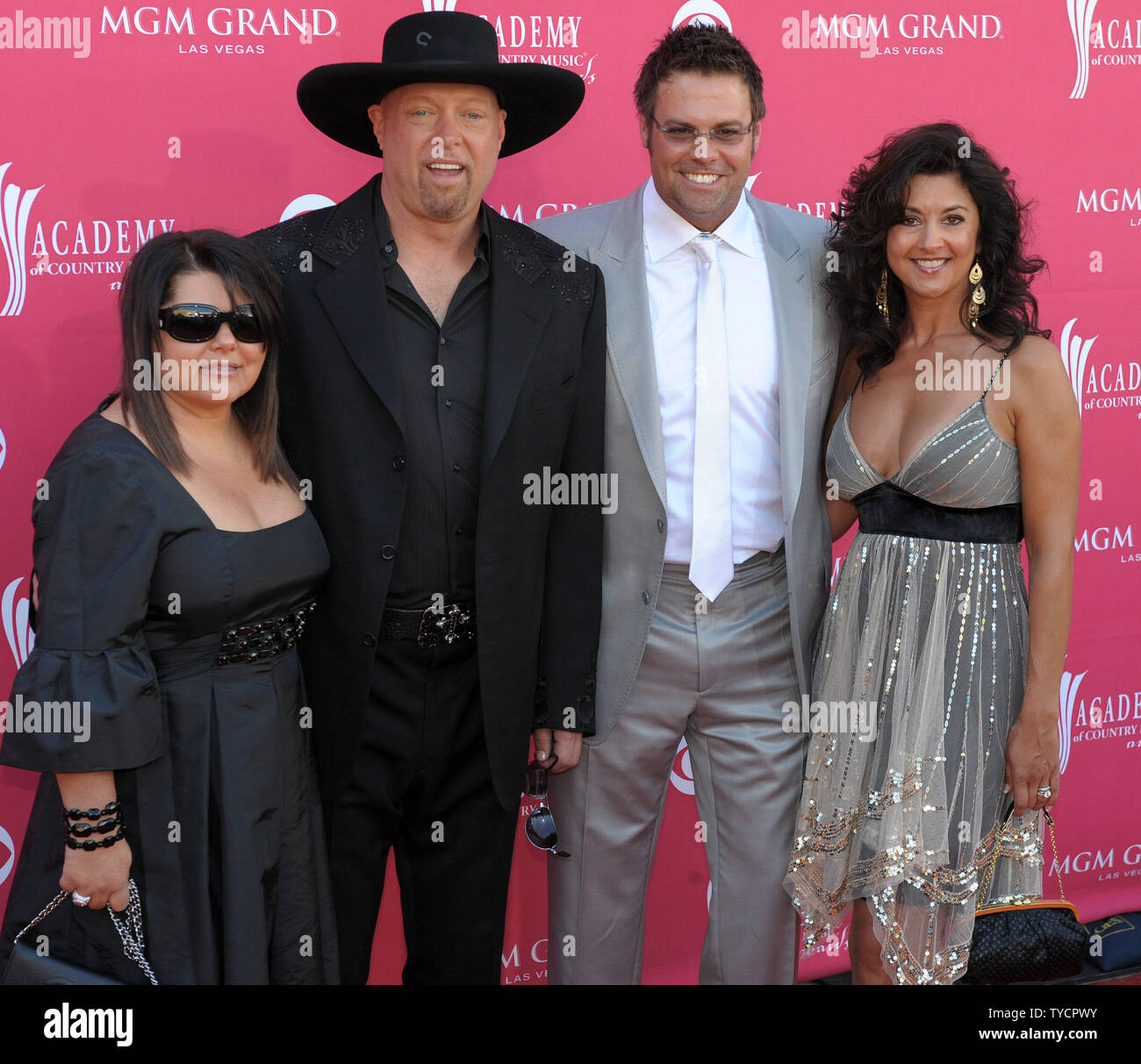 Country music artists Eddie Montgomery (2nd L) and Troy Gentry (3rd L ...