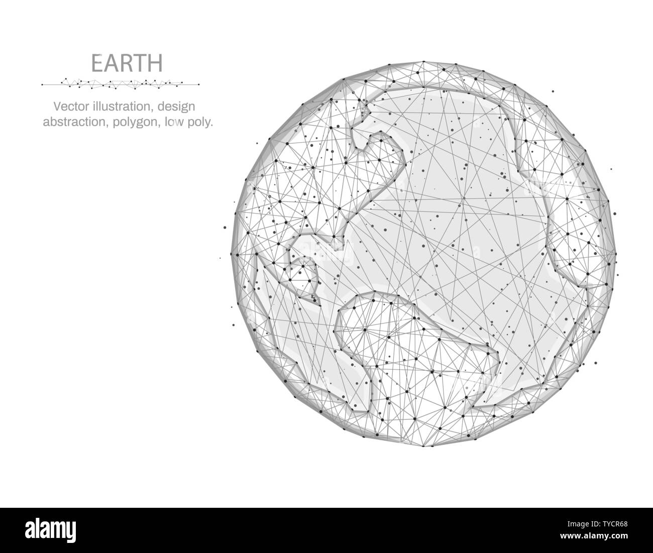 Earth low poly design, Planet in polygonal style, globe wire frame ...