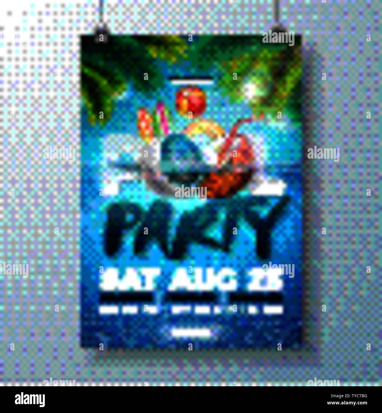 Pool party poster template design hi-res stock photography and images ...