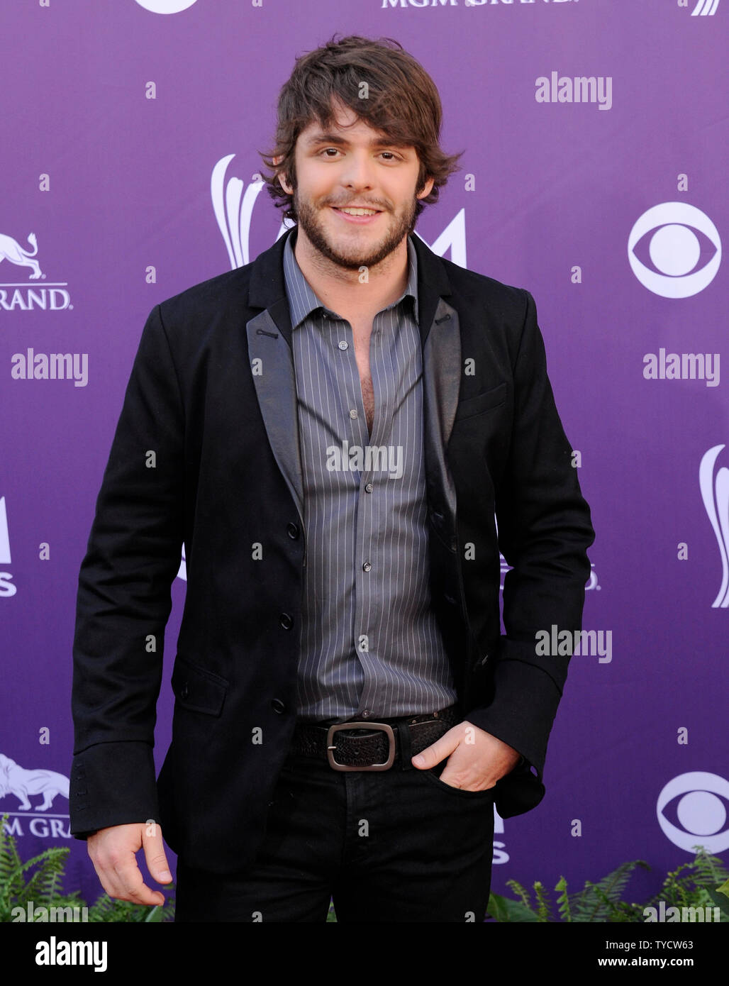 Musician Thomas Rhett arrives at the 47th annual Academy of Country ...