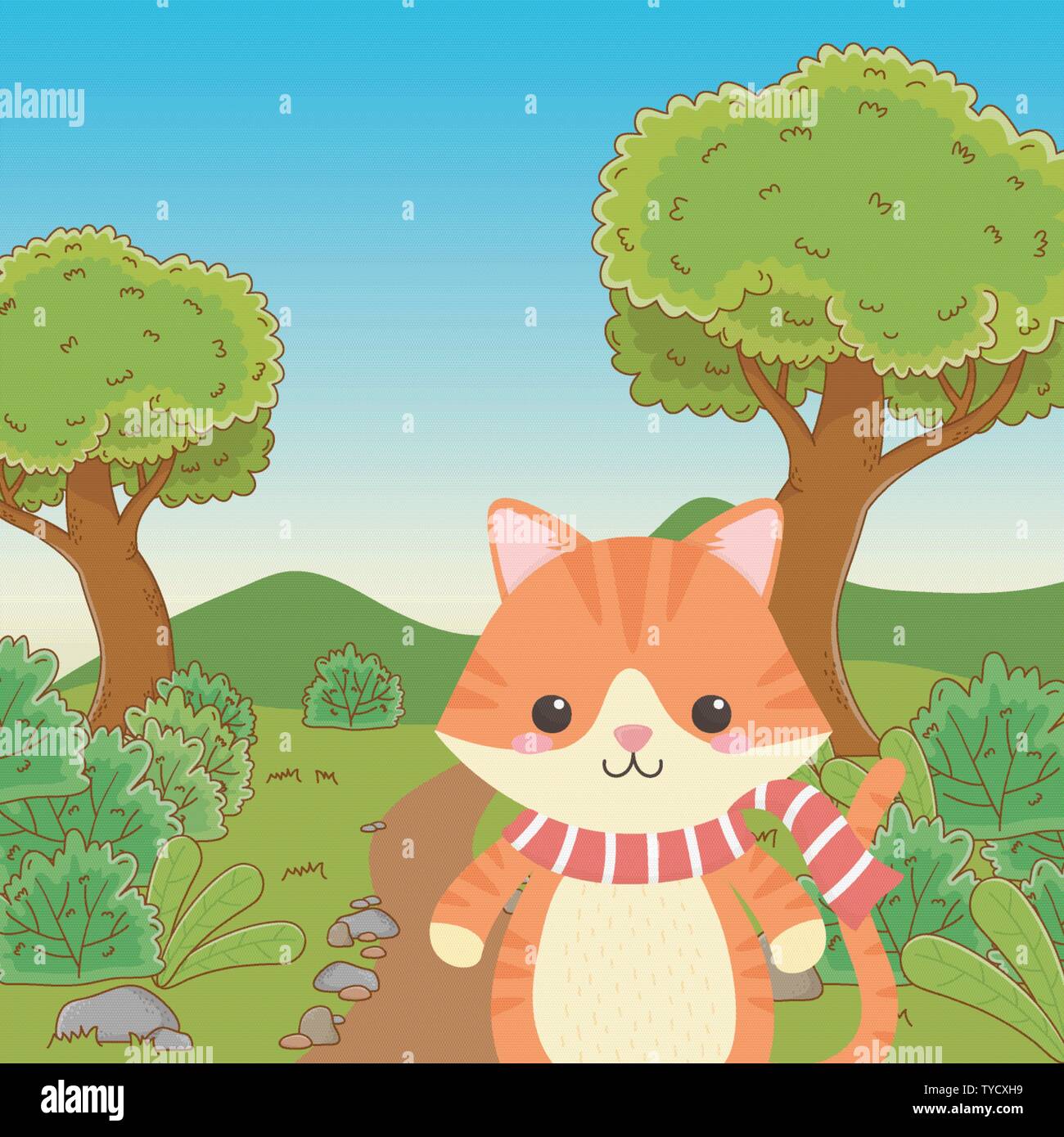 Cat cartoon design, Animal cute zoo life nature and fauna theme Vector ...