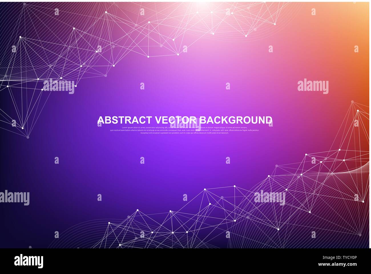 Abstract plexus background with connected lines and dots. Plexus geometric effect Big data with ...