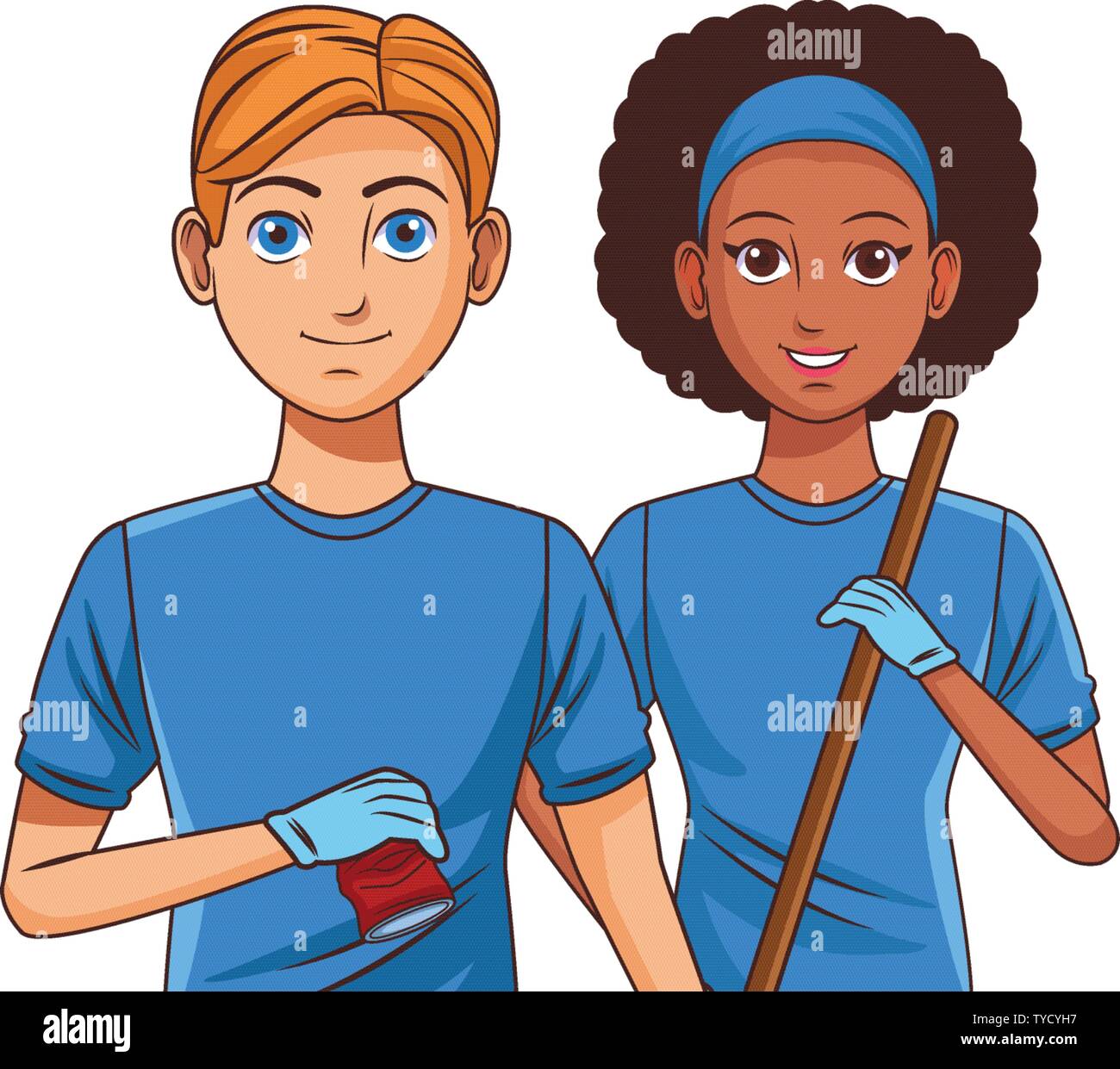 cleaning service person avatar cartoon character Stock Vector Image ...