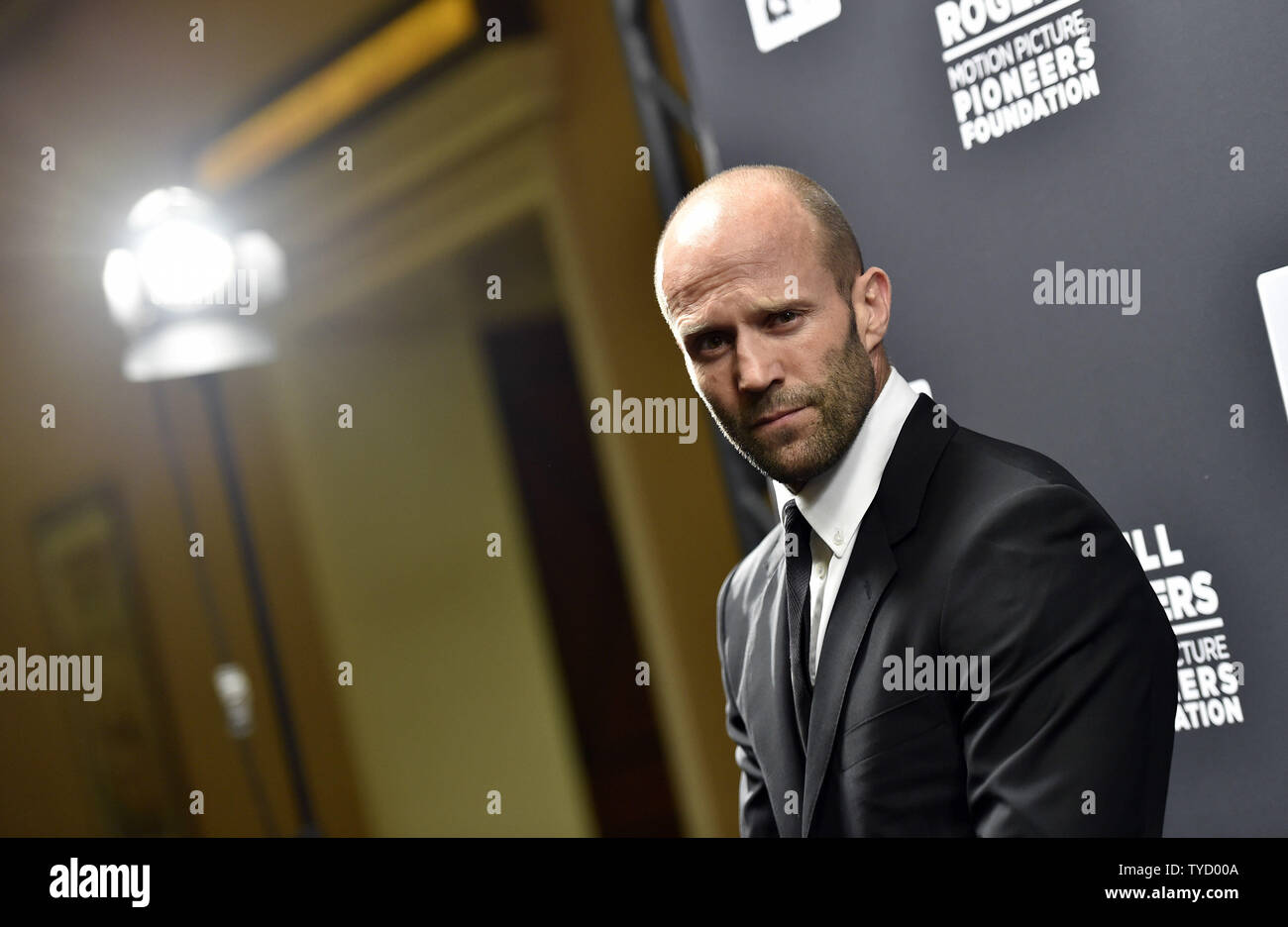 Actor Jason Statham attends the Pioneer of the Year dinner at Caesars ...
