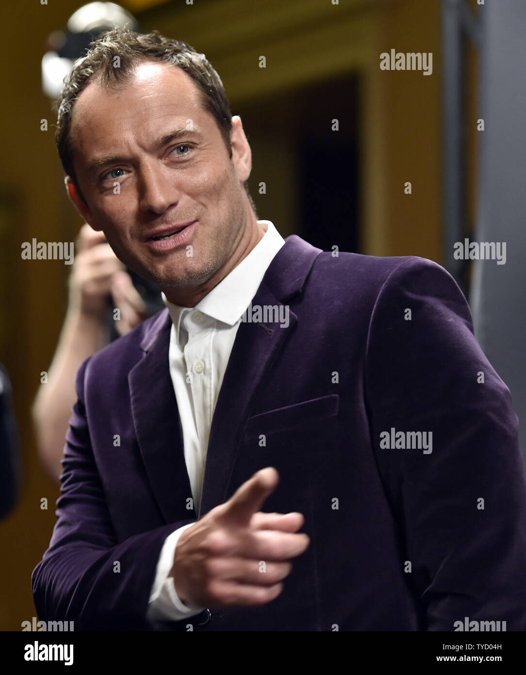 Actor Jude Law attends the Pioneer of the Year dinner at Caesars Palace ...