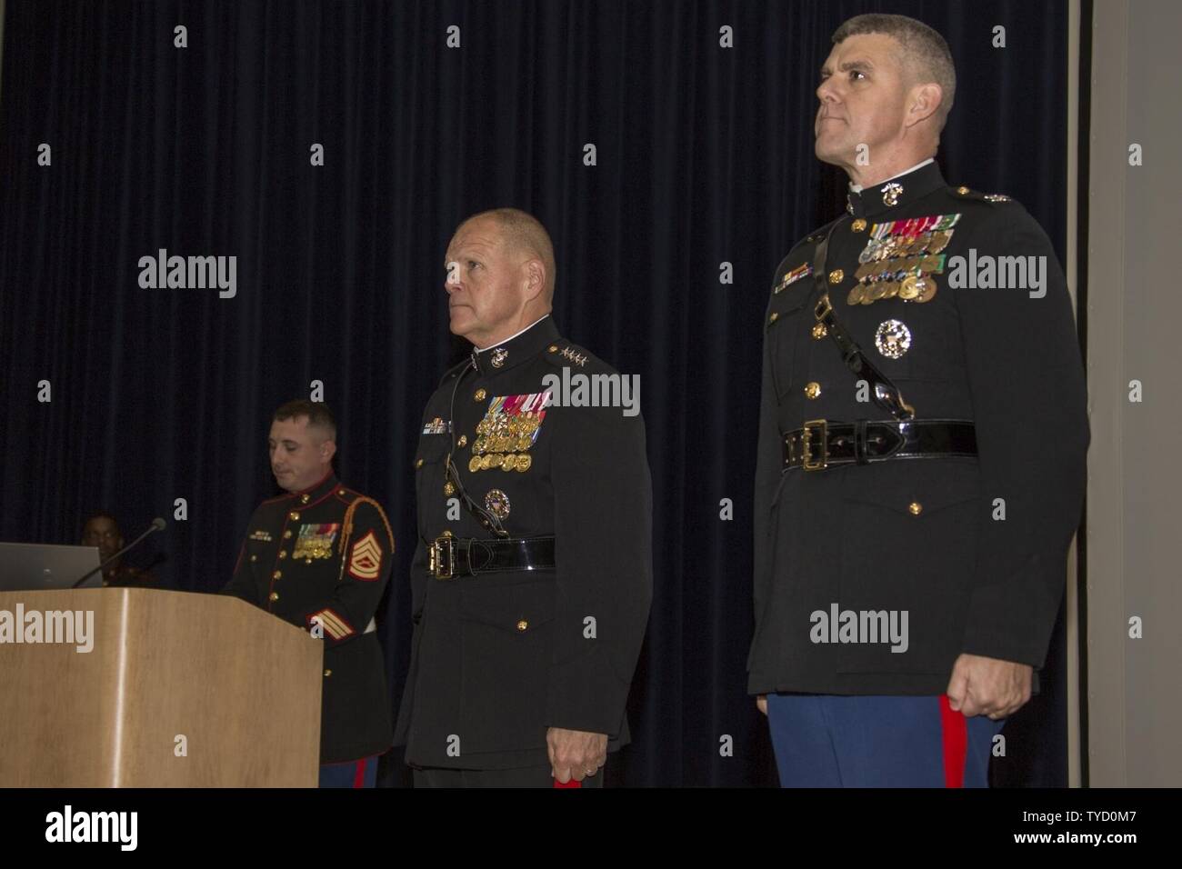 Commandant of the Marine Corps Gen. Robert B. Neller, center, and Col ...