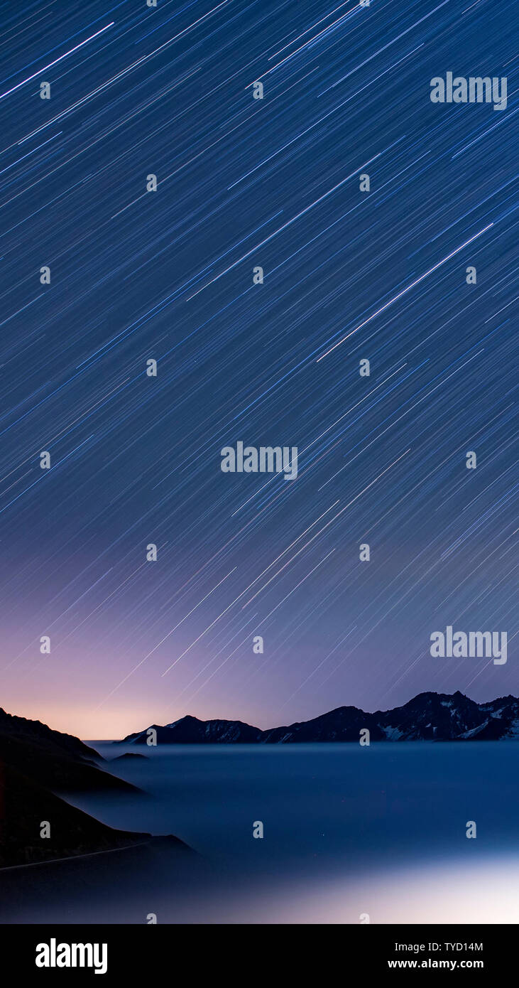 Snow Mountain Star Track Stock Photo - Alamy