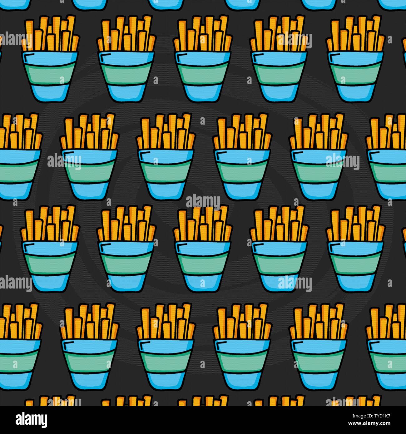 french fries fast food pattern background vector illustration design ...