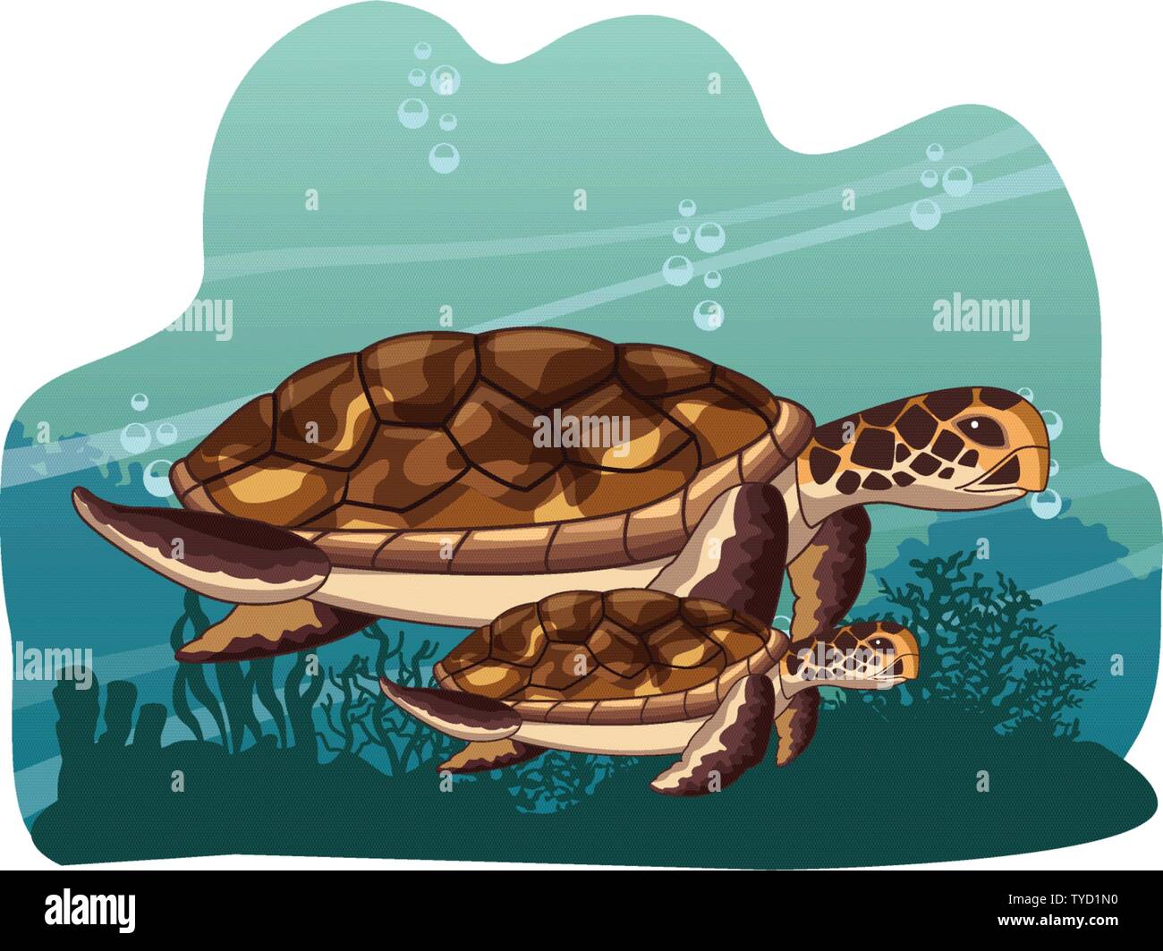 two sea turtle icon cartoon Stock Vector Image & Art - Alamy