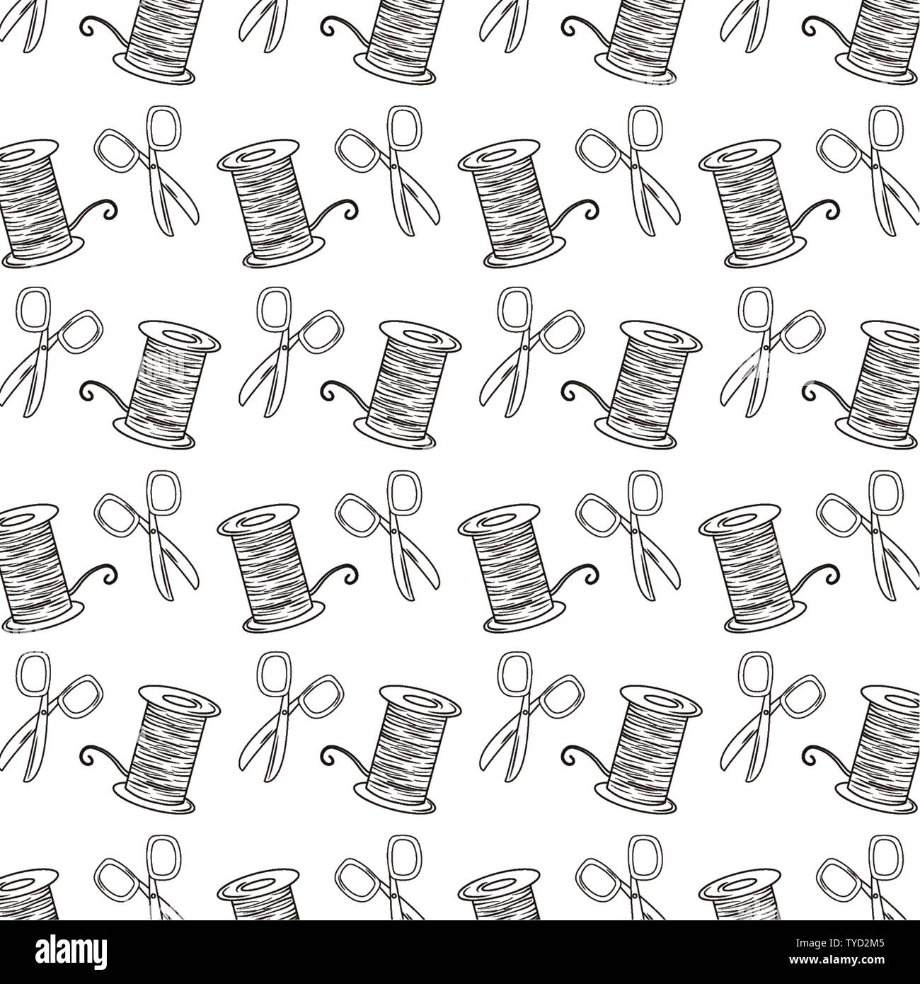 Scissor and thread tool design, Tailor shop fashion textile workshop ...