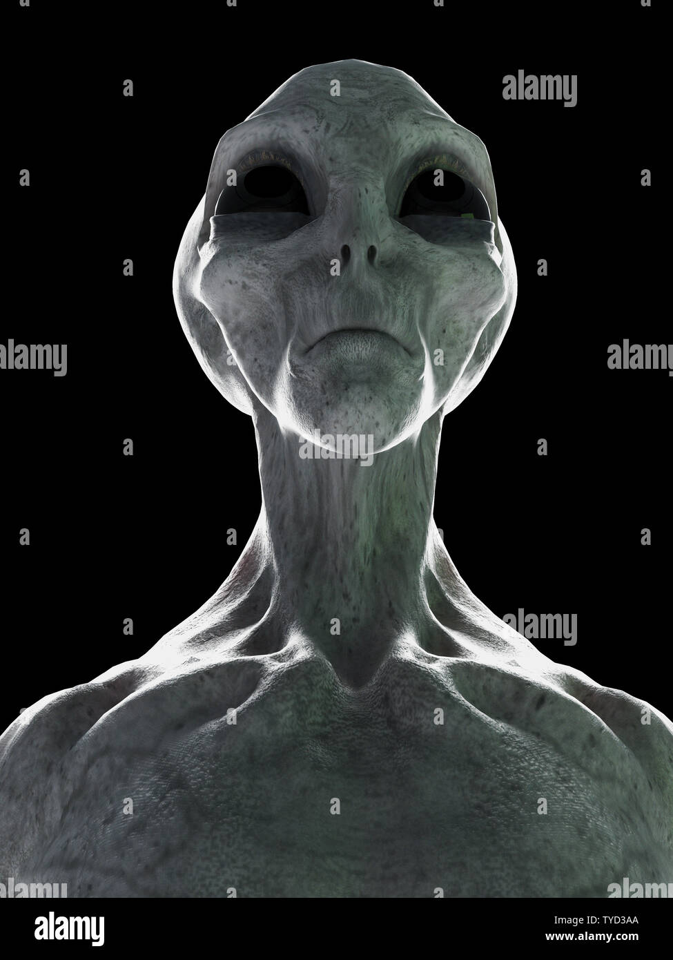 3d rendered illustration of a standing grey alien Stock Photo - Alamy