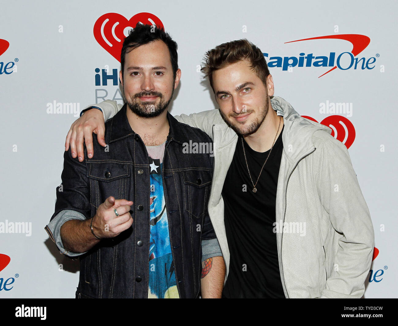 Rock duo Heffron Drive arrives for the iHeartRadio Music Festival at ...
