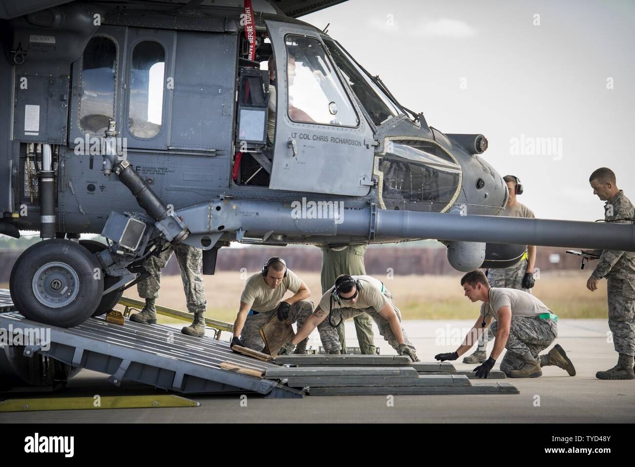 Airmen from the 41st Helicopter Maintenance Unit and the 325th ...