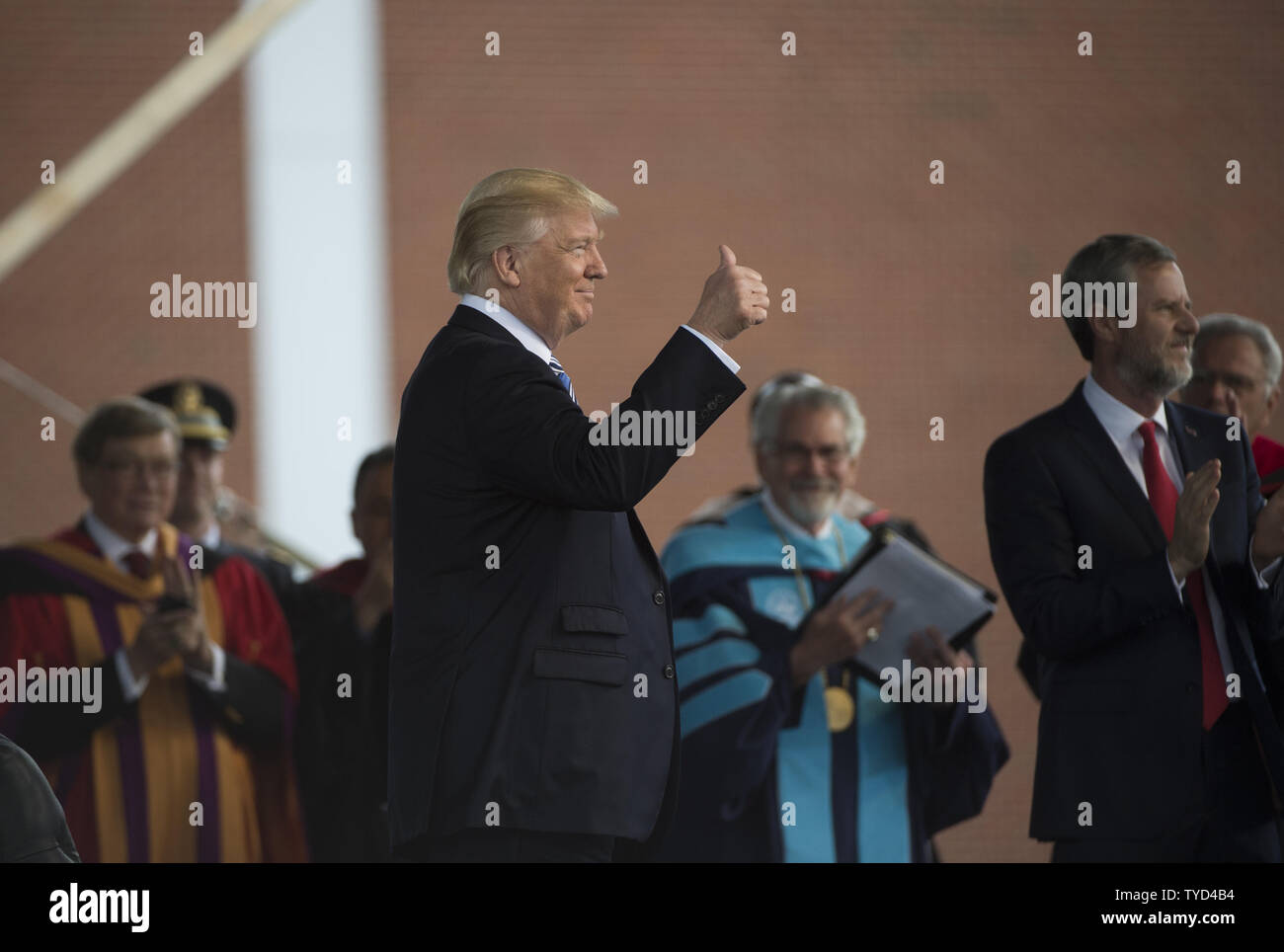 President Donald Trump arrives on stage prior to delivering the ...