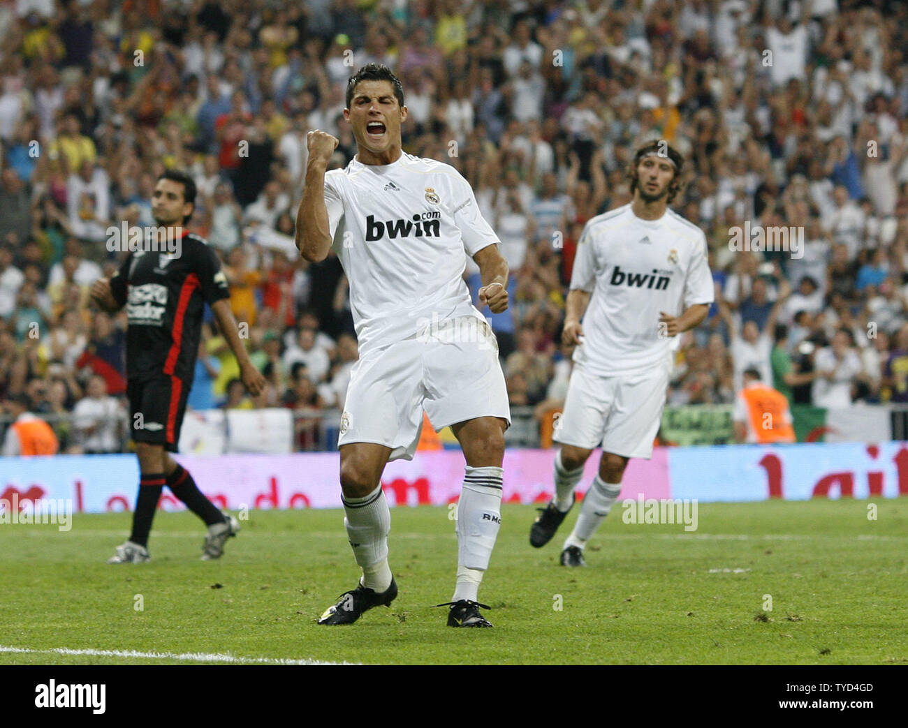 Cristiano Ronaldo celebrates a goal during the Peace Cup match between ...