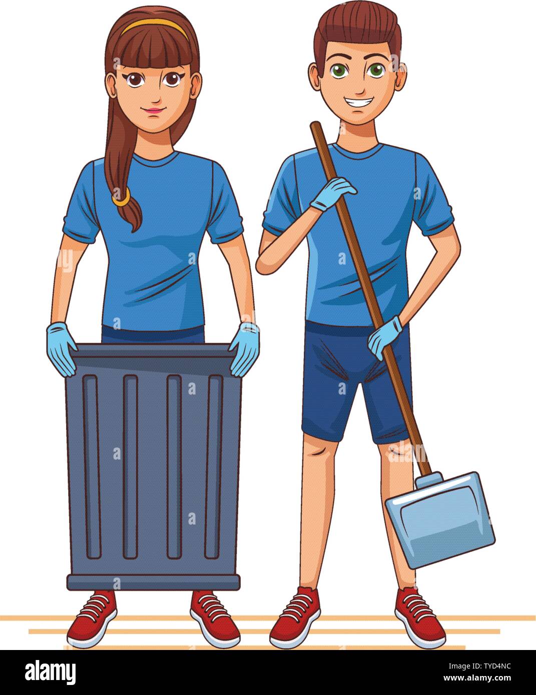 cleaning service person avatar cartoon character Stock Vector Image ...