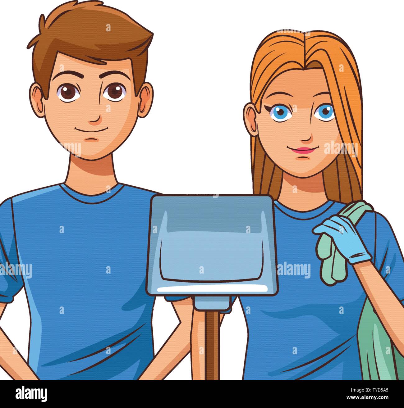 cleaning service person avatar cartoon character Stock Vector Image ...