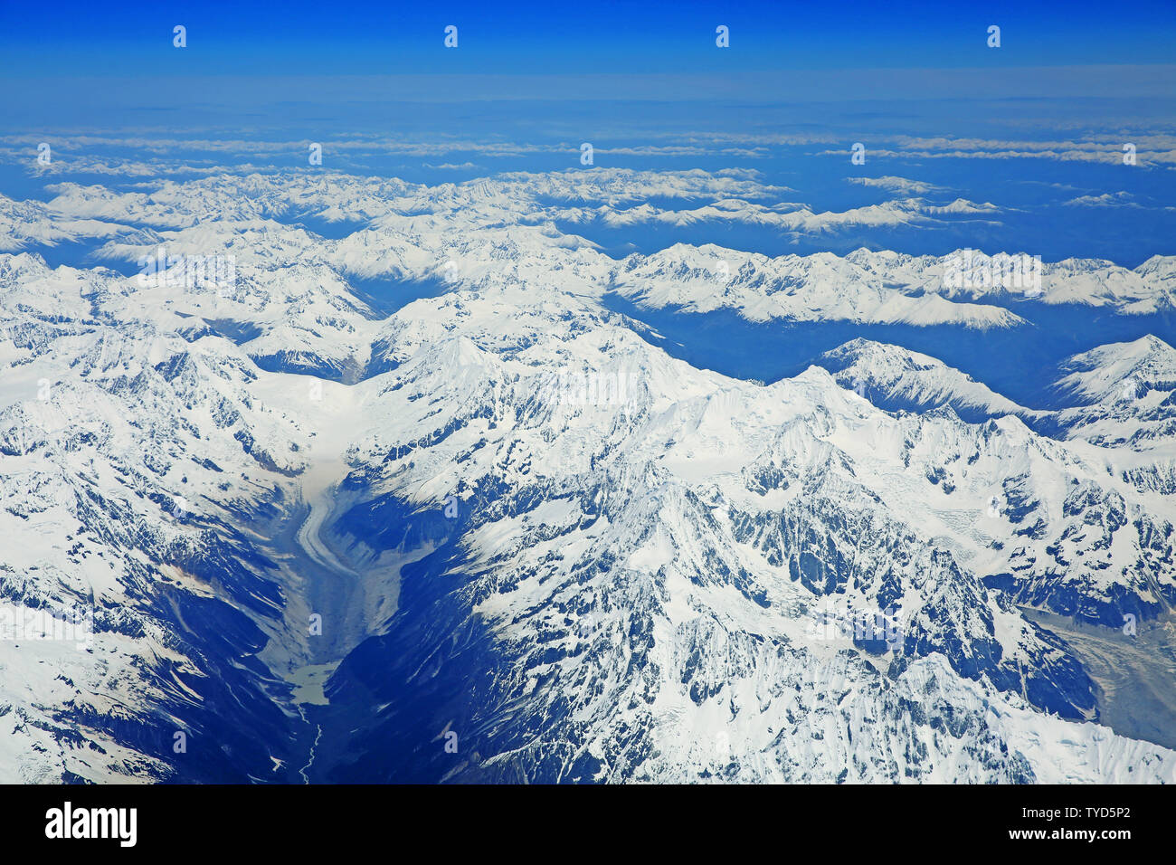 Aerial photography of the snowy plateau Stock Photo - Alamy