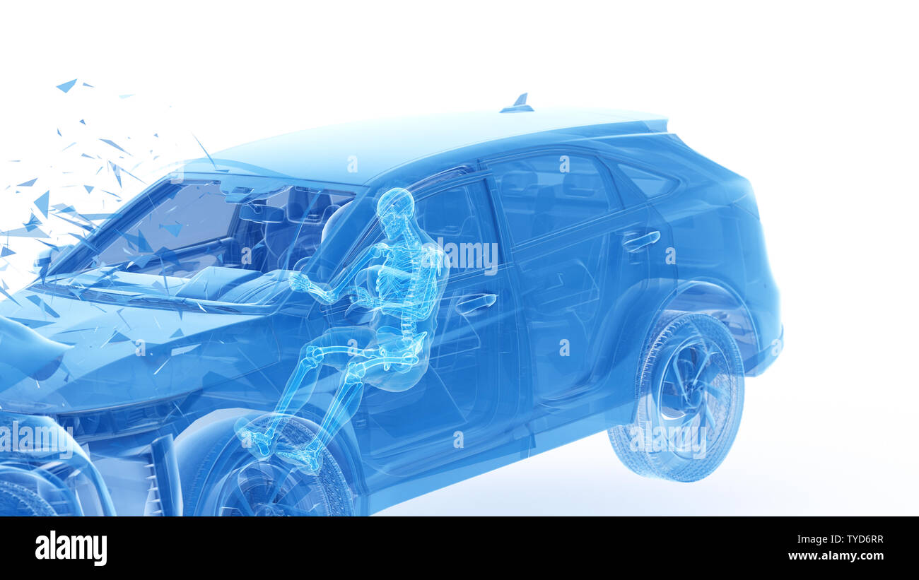 3d rendered illustration of two colliding cars Stock Photo - Alamy