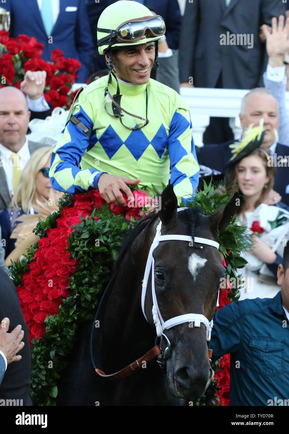 Always Dreaming, John Velasquez up, in the winners circle after winning ...