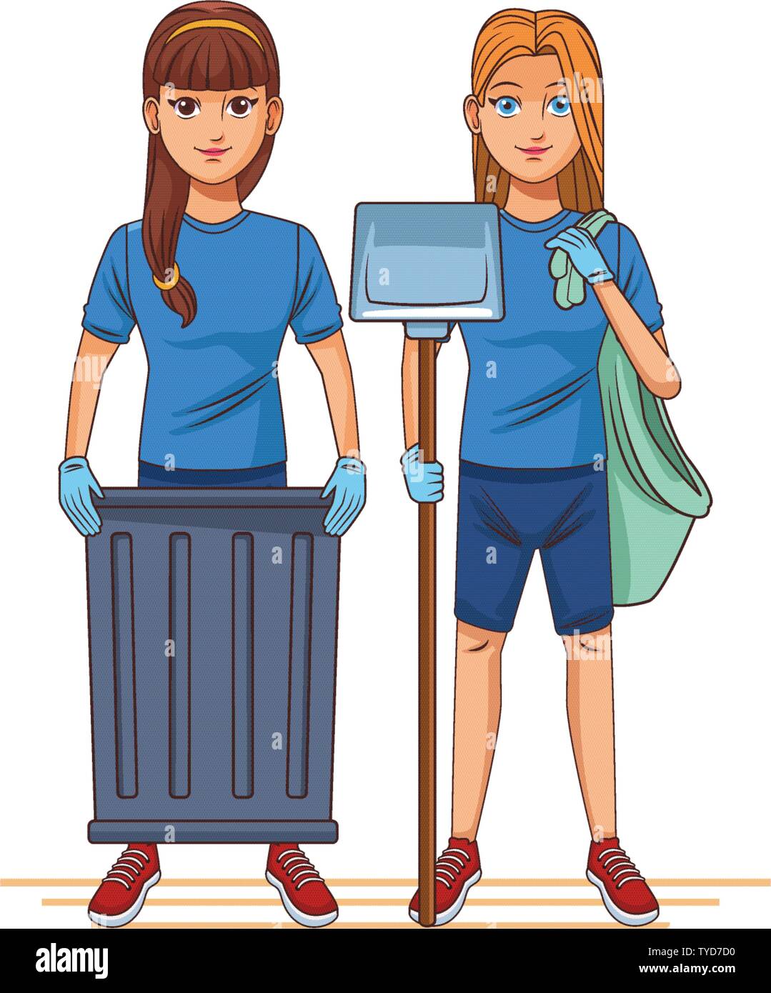 cleaning service person avatar cartoon character Stock Vector Image ...