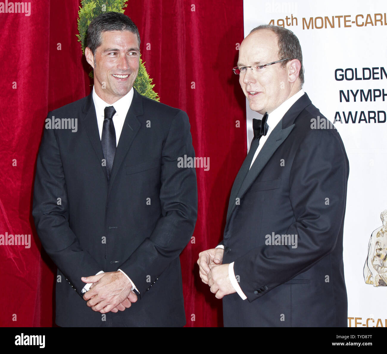 Actor Matthew Fox (L) and Prince Albert of Monaco arrive on the red ...