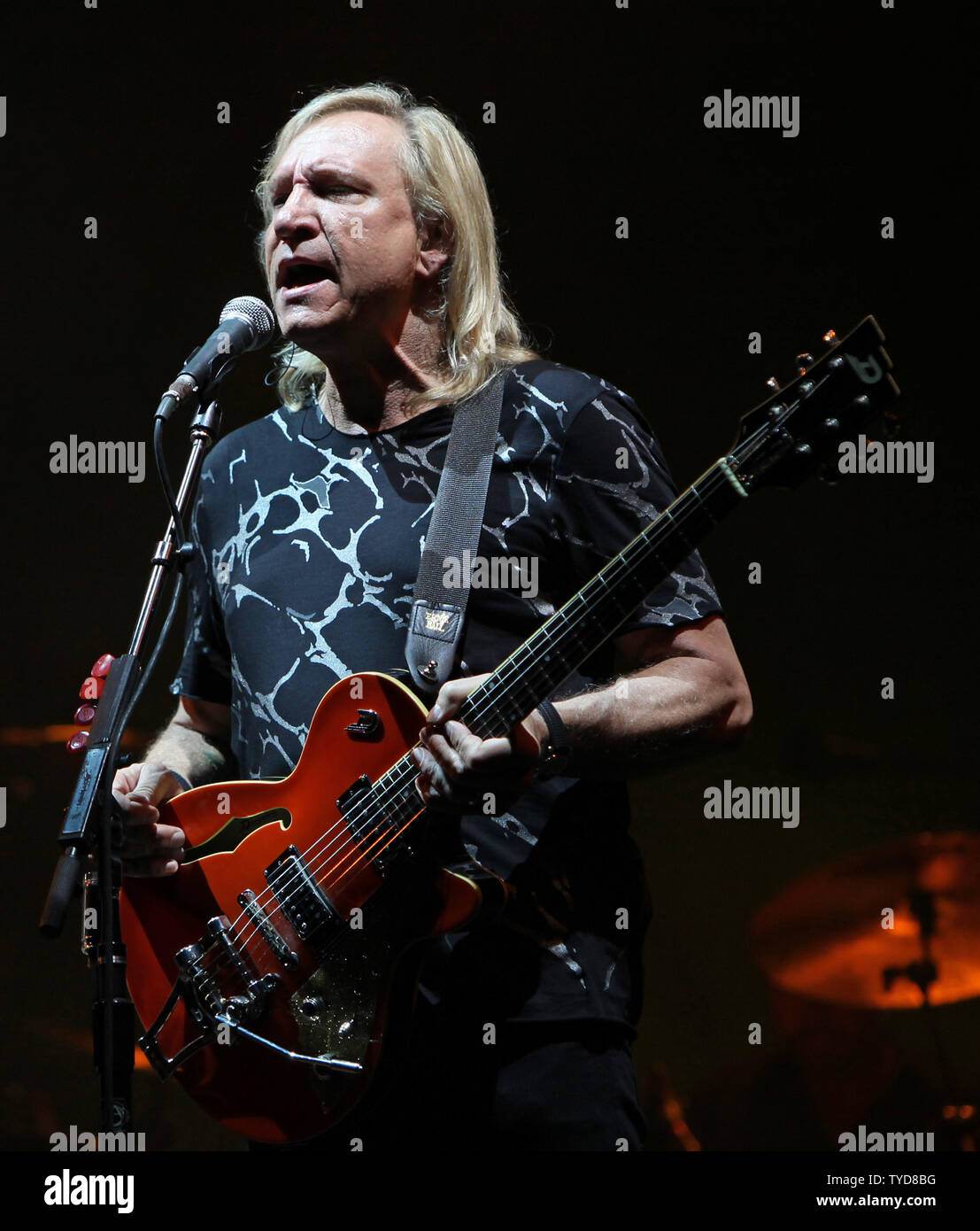 Joe Walsh of The Eagles performs in concert at Stade Louis II in Monte ...
