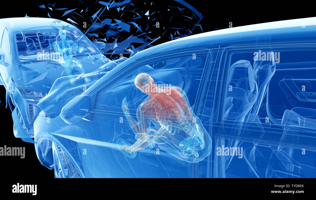 3d rendered illustration of two colliding cars - illustrating the ...