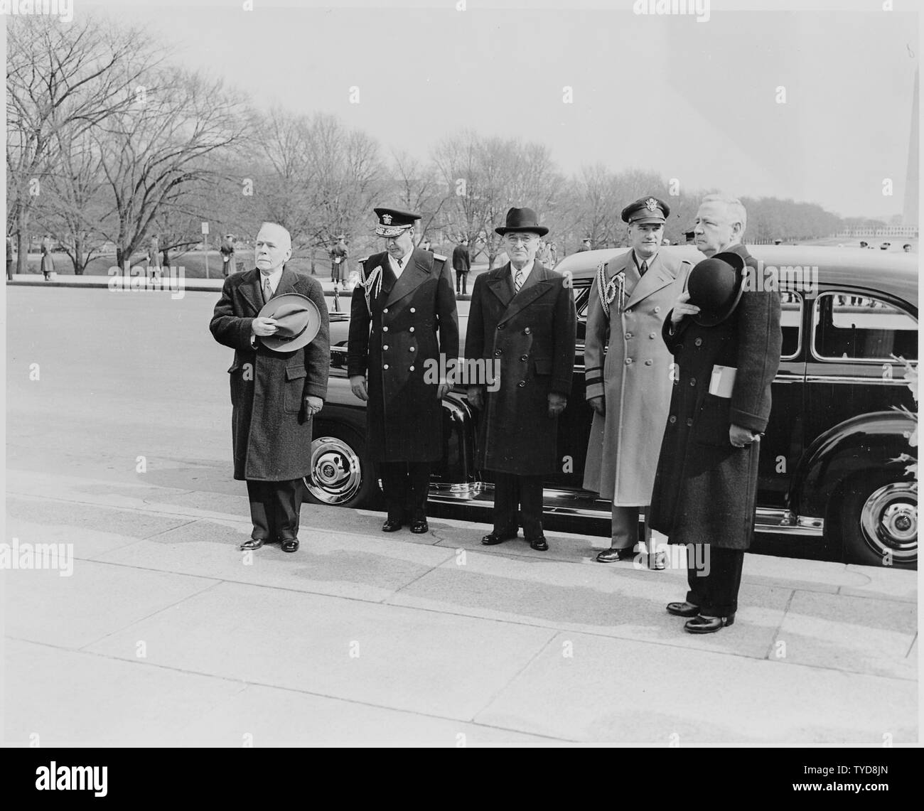 Photograph of President Truman and other dignitaries outside the ...