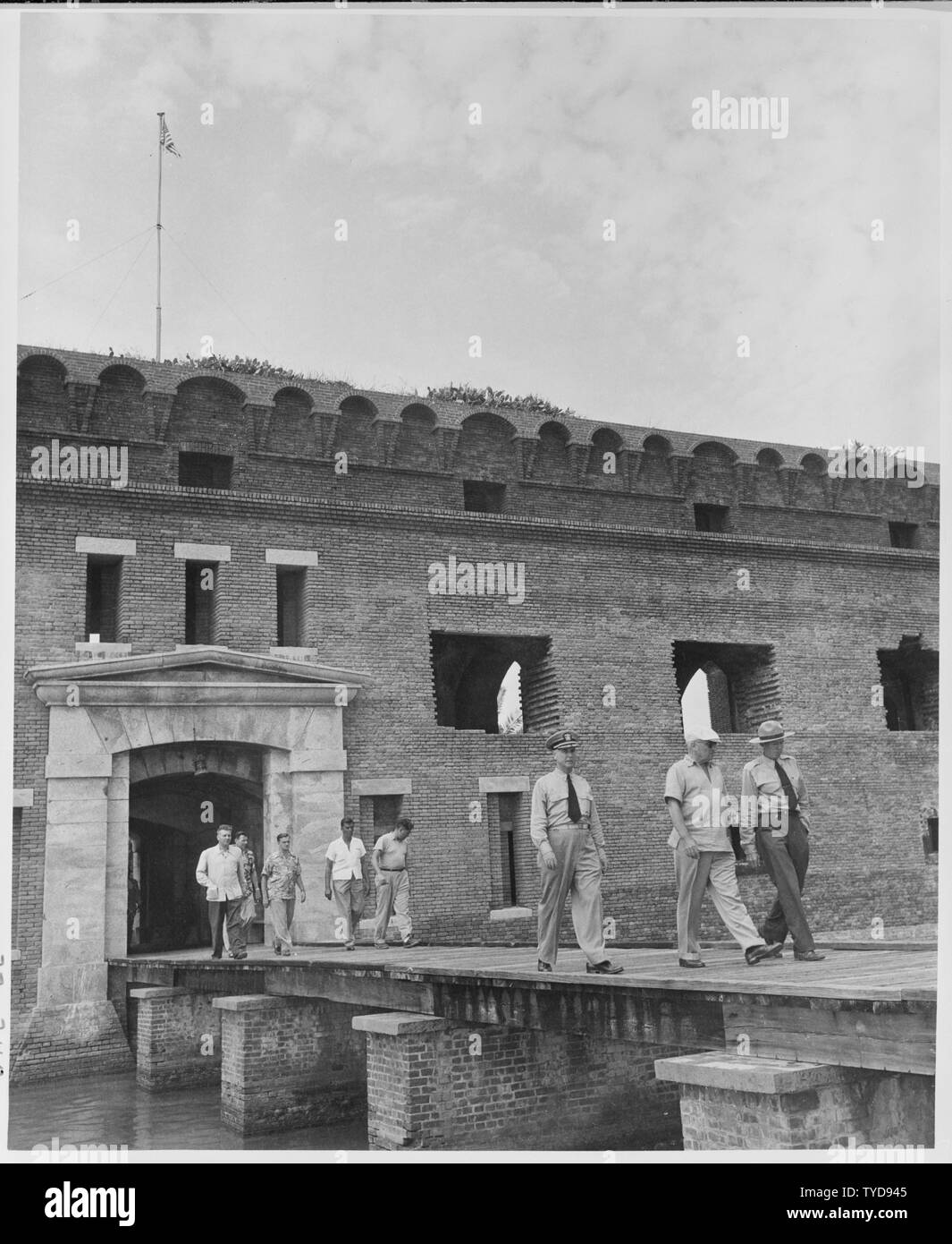 Photograph of President Truman and other members of his party leaving ...
