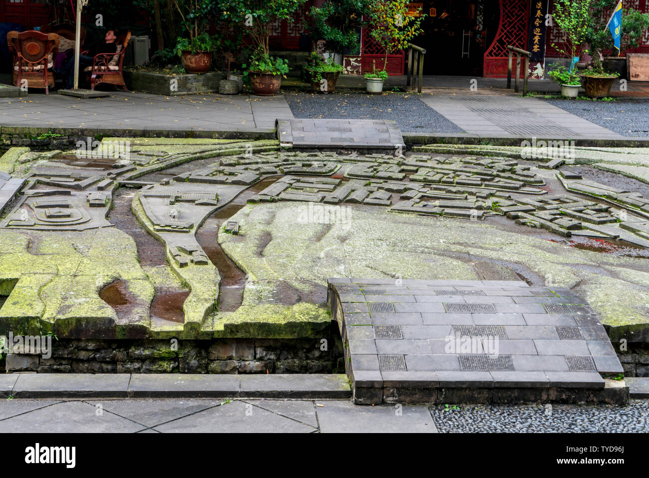 Map of Tai'an Ancient Town, Qingcheng Mountain Stock Photo - Alamy