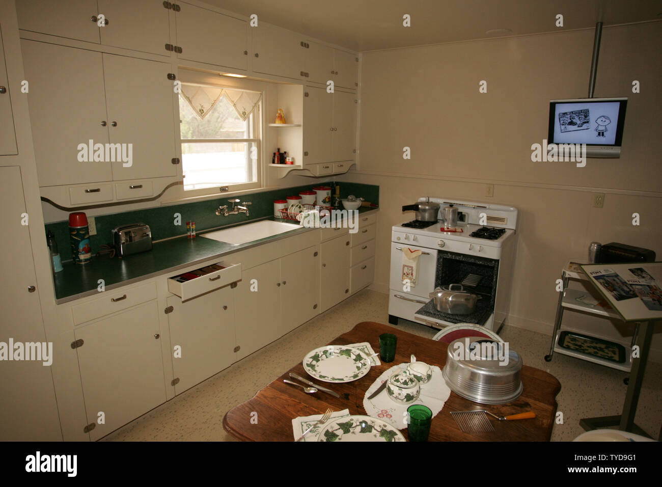 The kitchen of the Childhood Home of President George W Bush sits on ...