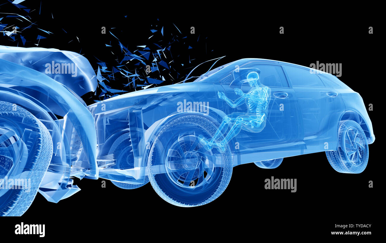 3d rendered illustration of two colliding cars Stock Photo - Alamy