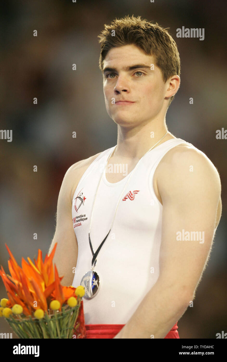 Canadian gymnast Nathan Gafuik wins the silver medal in the men's ...