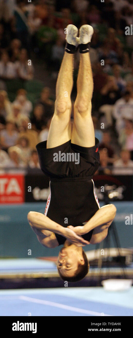 Canadian gymnast Adam Wong performs his floor routine in the men's ...
