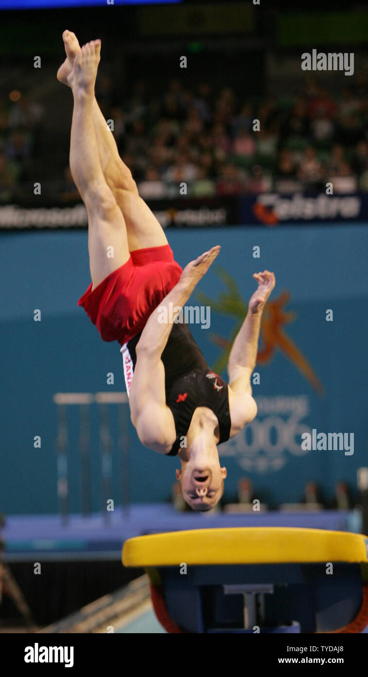 Canadian gymnast Kyle Shewfelt vaults to a top finish in the men's ...